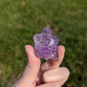 Amethyst Turtle and Frog Carving - Clear Purple Crystal - Etsy