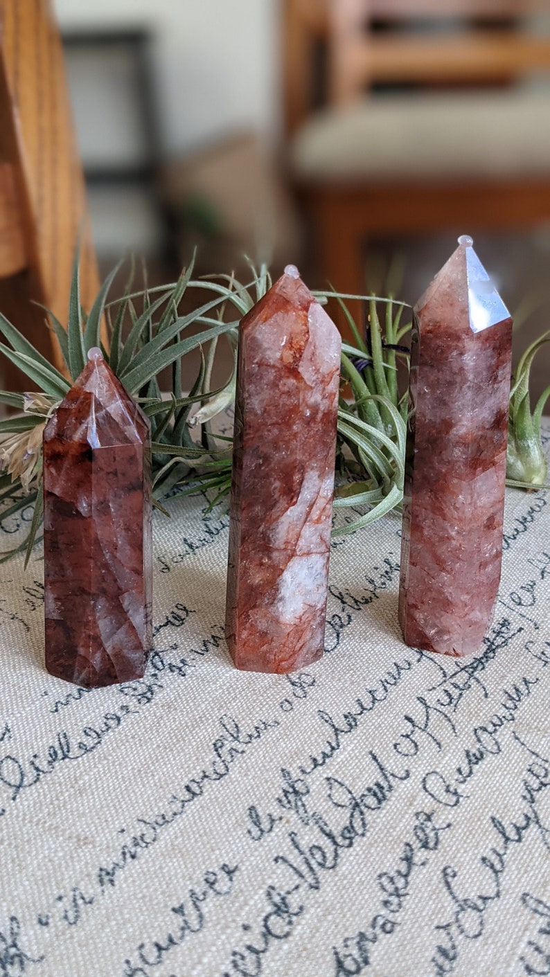 Beautiful Fire Quartz Towers With Rainbows Dark and - Etsy
