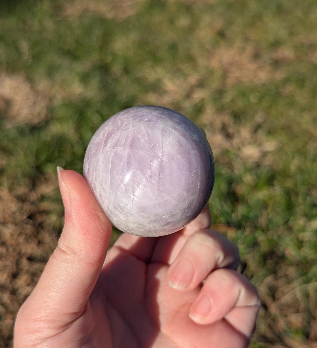 Kunzite Sphere With Silver Flash 45 Mm Diameter - Etsy