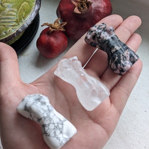 SMALL Crystal Goddess Carvings - Female Body Form - Rose Quartz, Moss ...