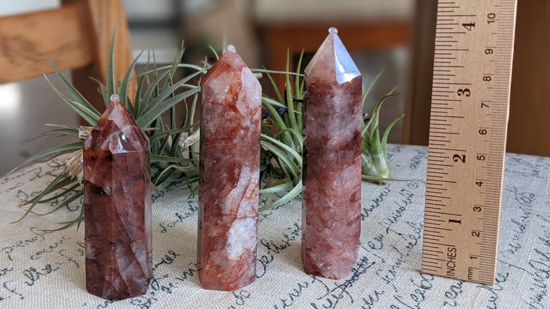 Beautiful Fire Quartz Towers With Rainbows Dark and - Etsy