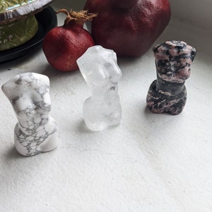 SMALL Crystal Goddess Carvings - Female Body Form - Rose Quartz, Moss ...