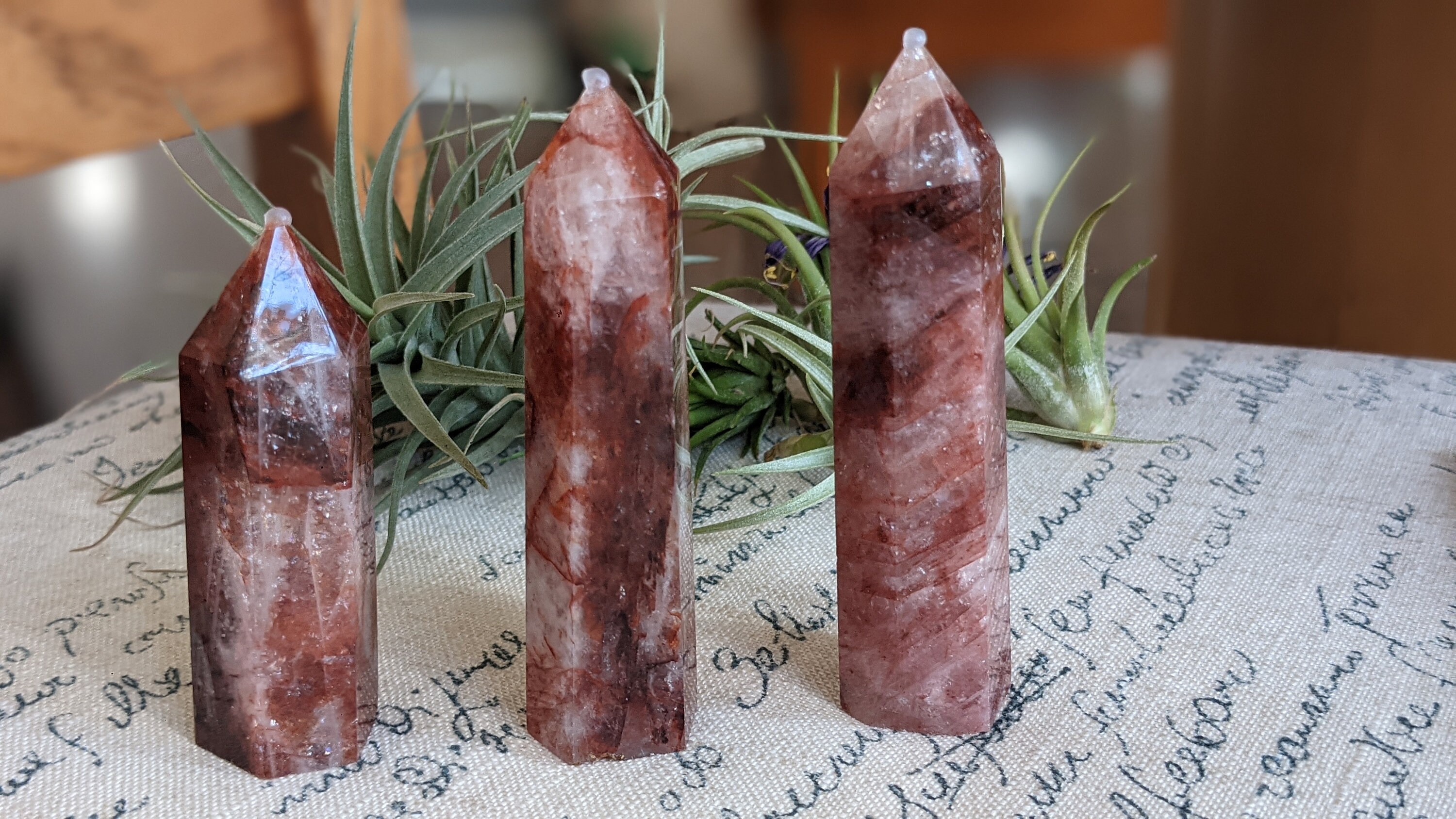 Beautiful Fire Quartz Towers With Rainbows Dark and - Etsy