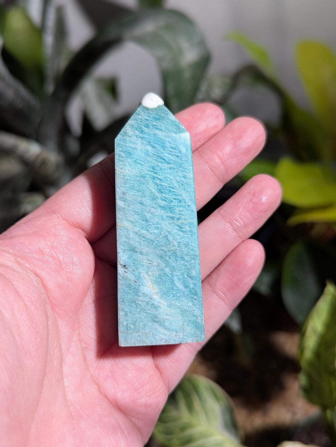 Amazonite Obelisk With Silver Flash - 7.5 Cm Tall - Etsy