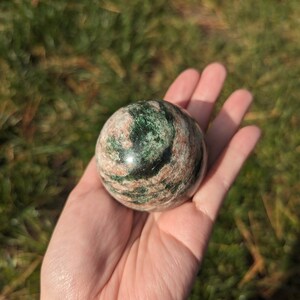 Green Mica and Pink Tourmaline Sphere With Great Color and Sparkle - 55 ...