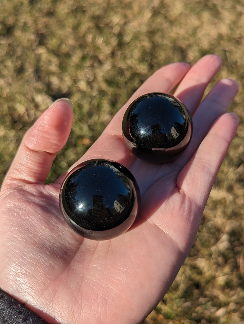 Black Obsidian Crystal Sphere - Etsy