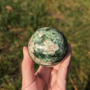 Green Mica and Pink Tourmaline Sphere With Great Color and Sparkle - 55 ...