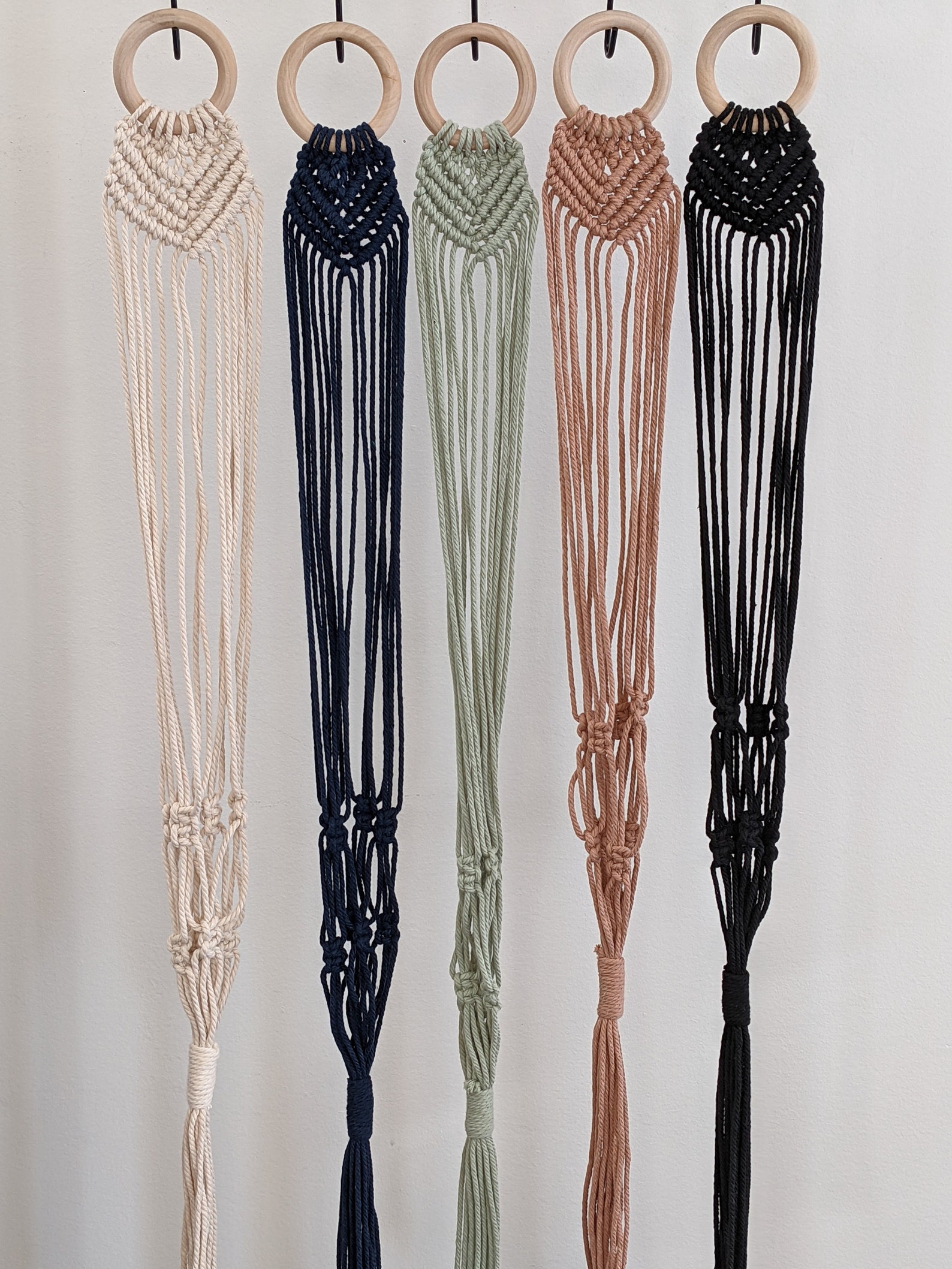 Macrame Planter on Wooden Ring - Etsy