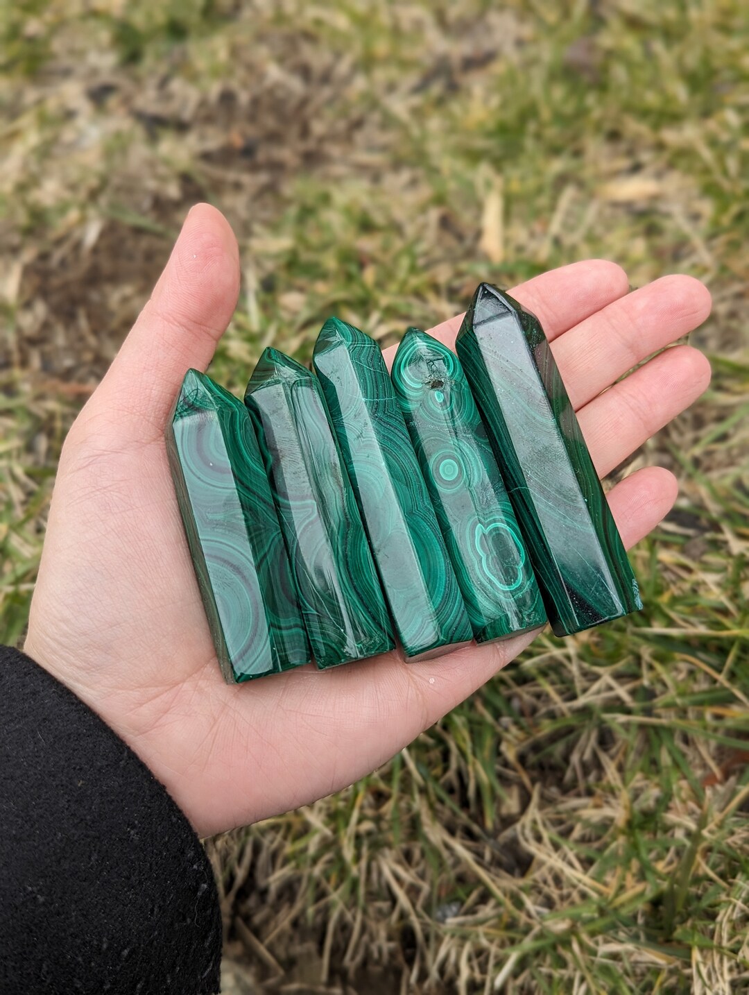 Malachite Towers - Real Malachite Crystal Points With Banding - Etsy