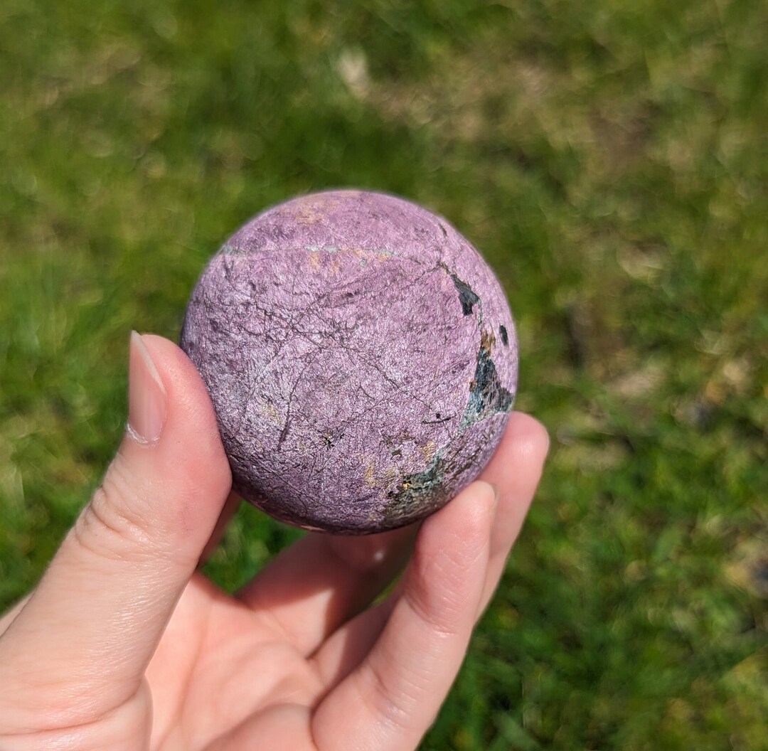 Raw Purpurite Sphere With Silver Flash 50 Mm Rare Crystal From Namibia ...