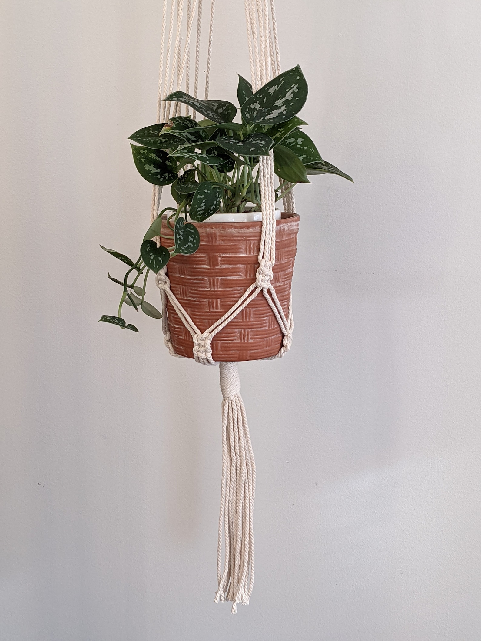 Macrame Planter on Wooden Ring | Etsy