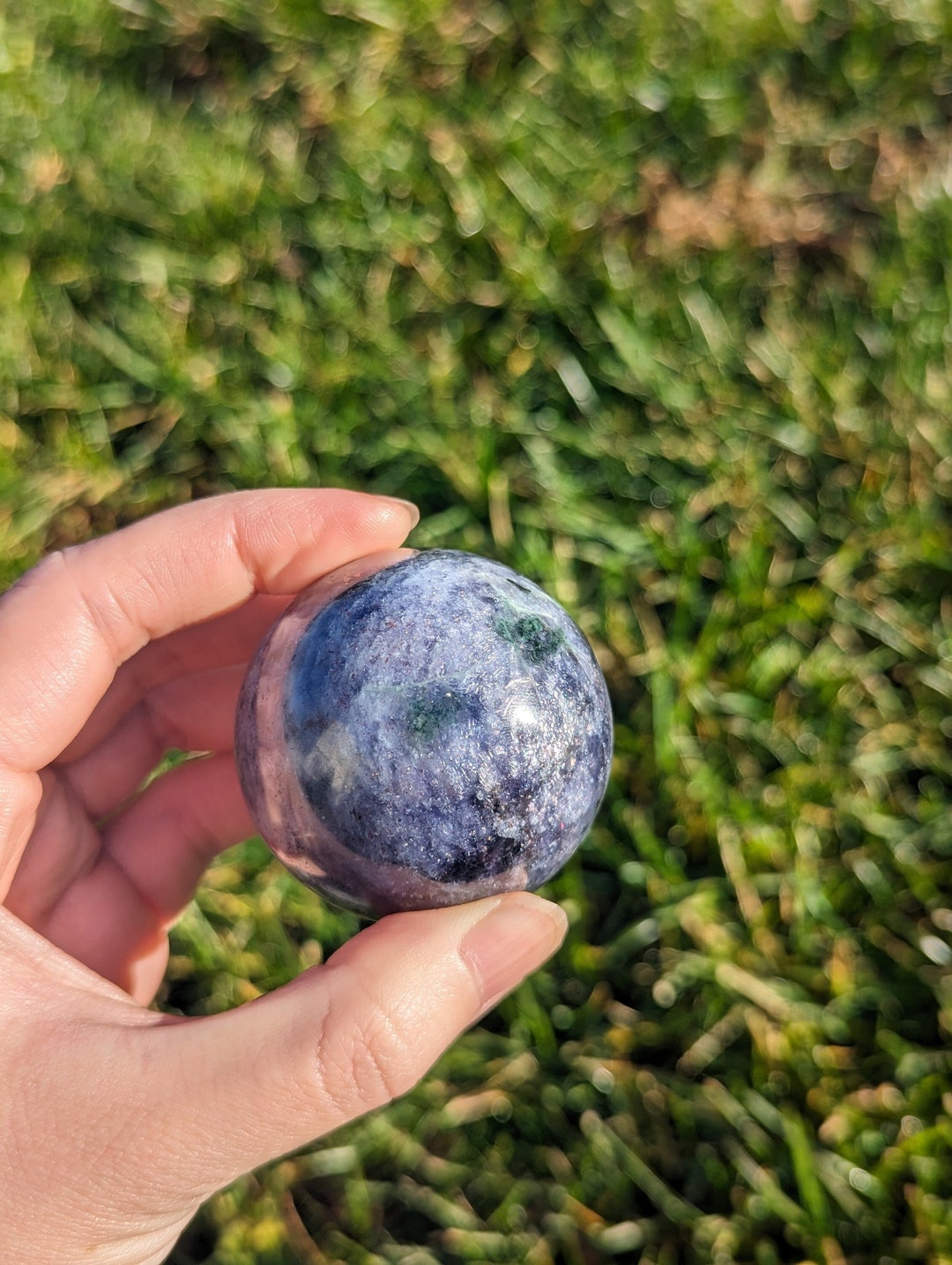 Sunstone Iolite Sphere - 50 Mm Diameter - Flash and Sparkle Crystal - Etsy