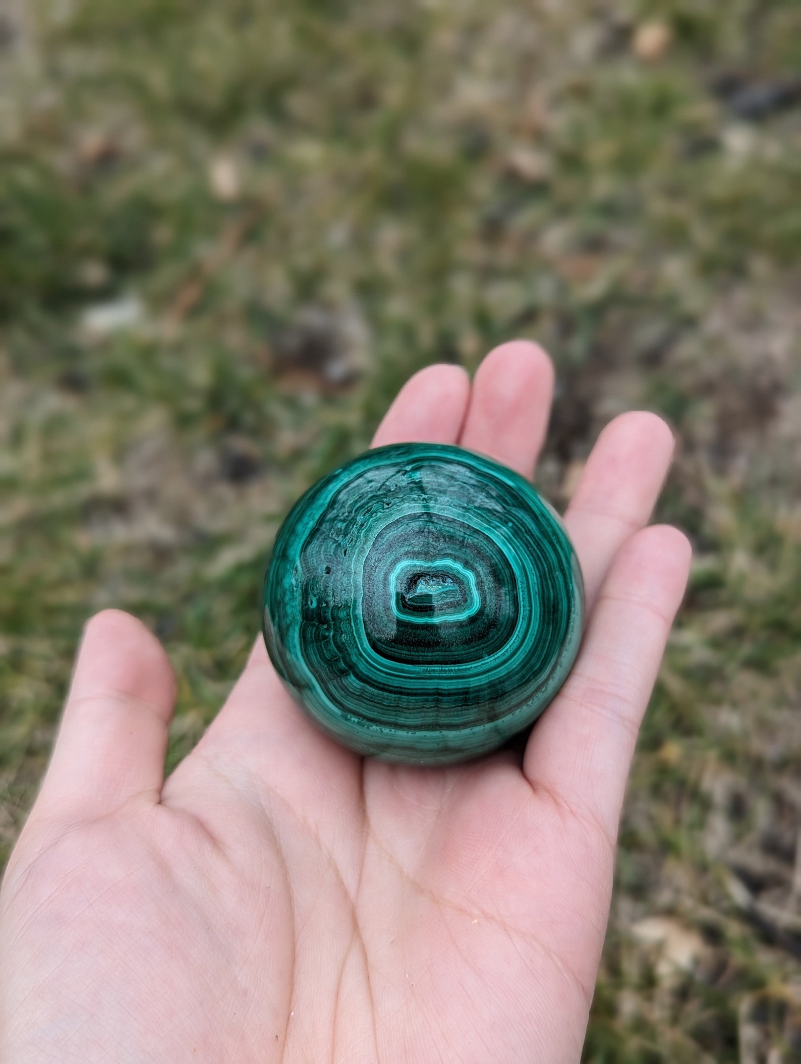 Real Malachite Sphere With Beautiful Banding and Rings - 50 Mm Diameter ...