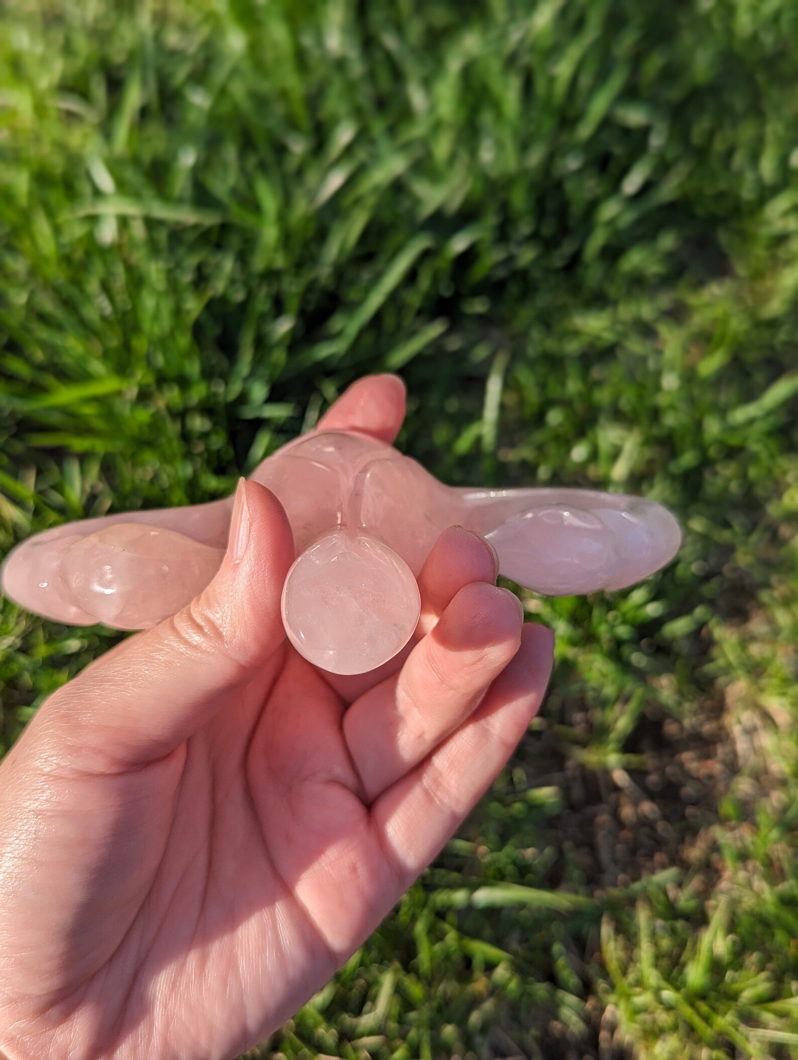 Rose Quartz Crystal Uterus Carving - Womb, Ovaries, Fallopian Tubes ...