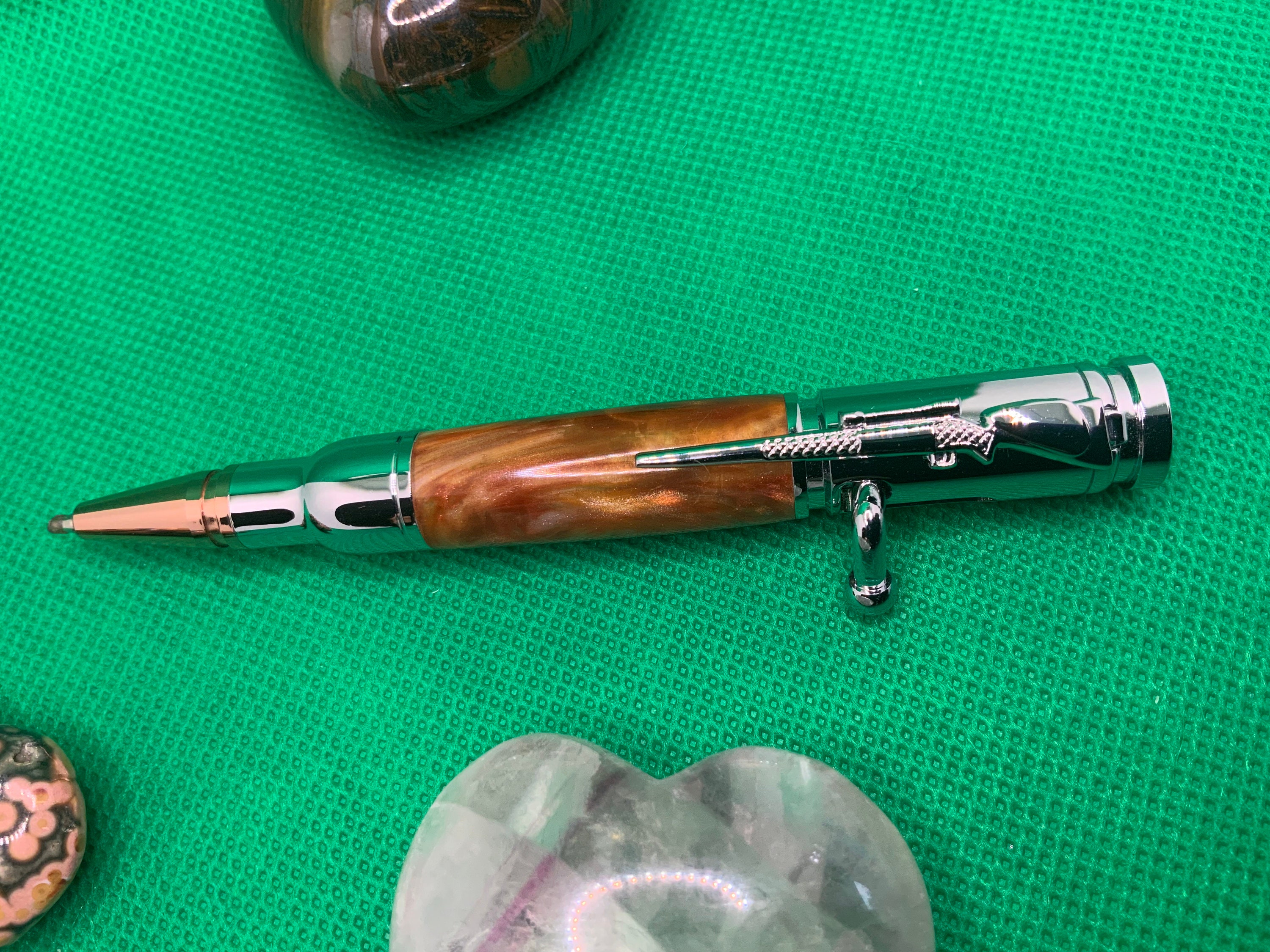 Bespoke Mini Bolt Action Rifle Pen Handmade Pearlescent Swirls of ...