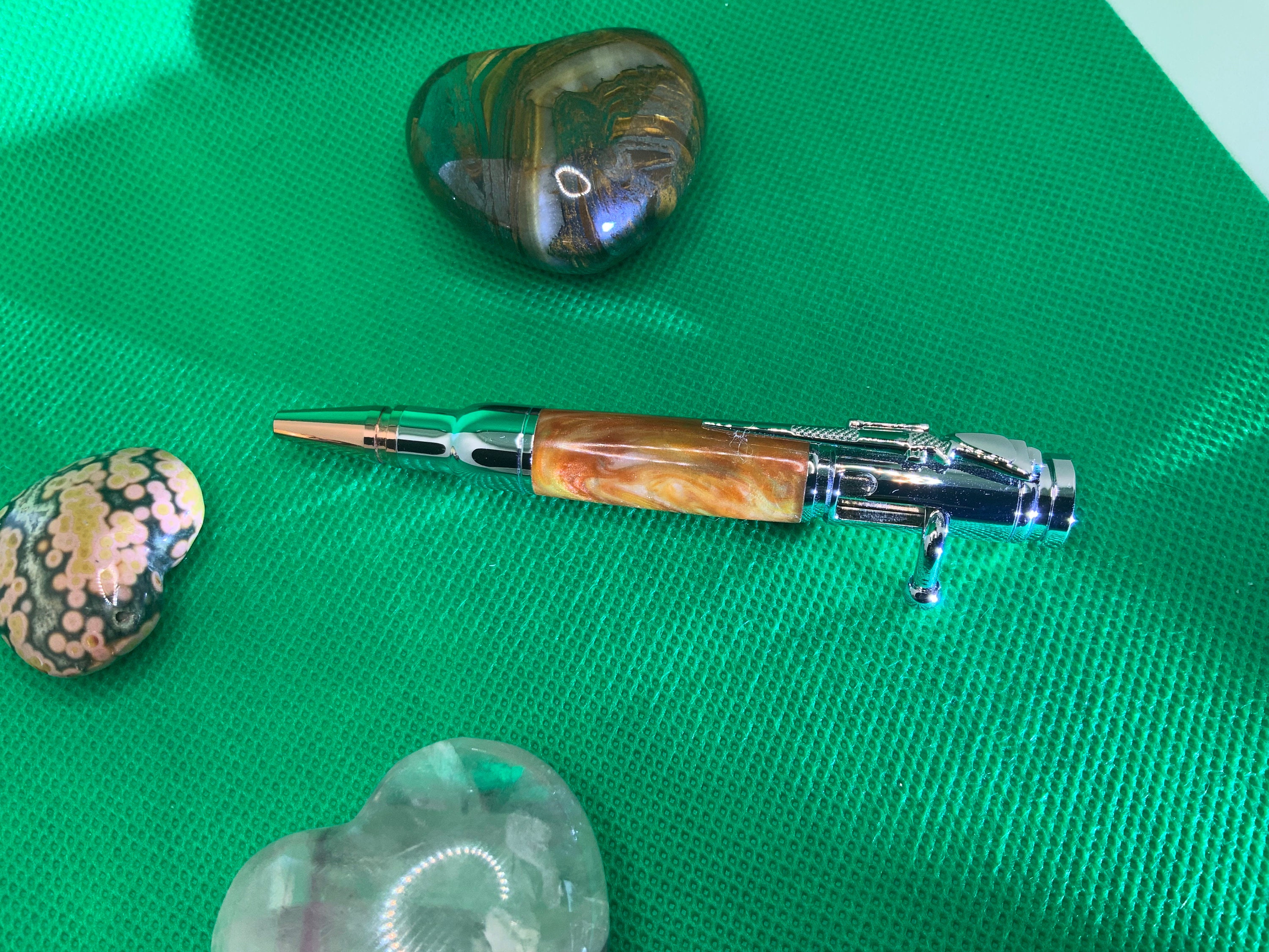 Bespoke Mini Bolt Action Rifle Pen Handmade Pearlescent Swirls of ...