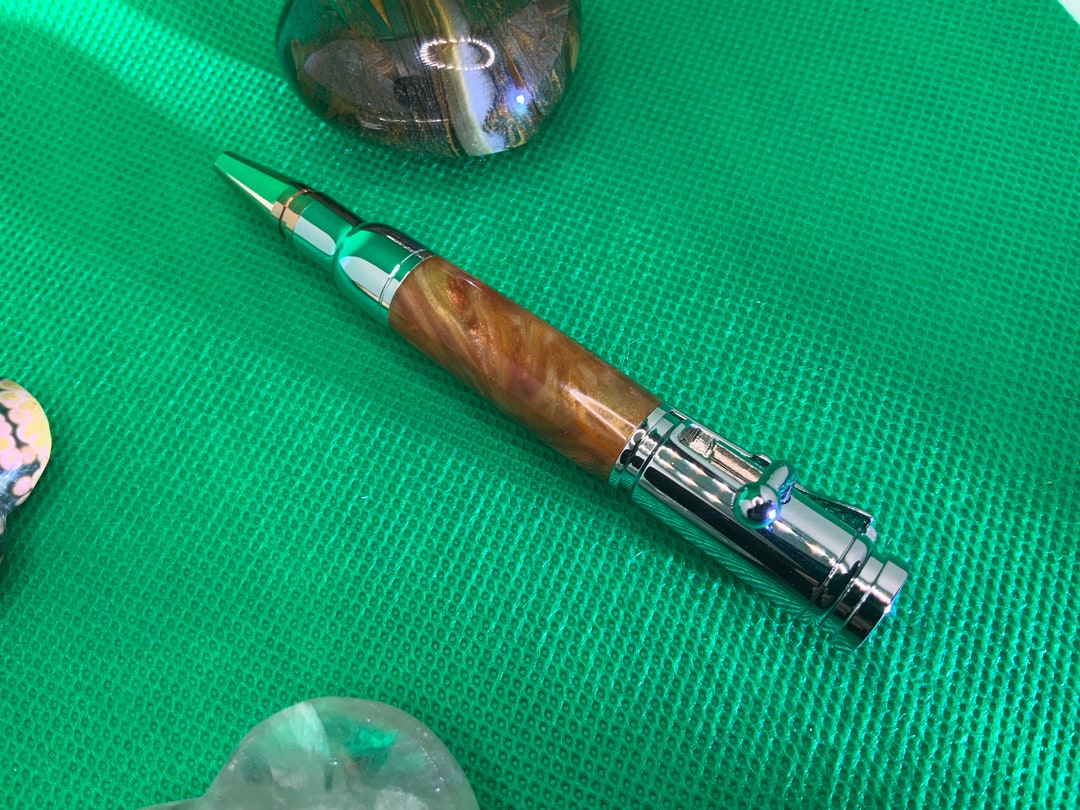 Bespoke Mini Bolt Action Rifle Pen Handmade Pearlescent Swirls of ...