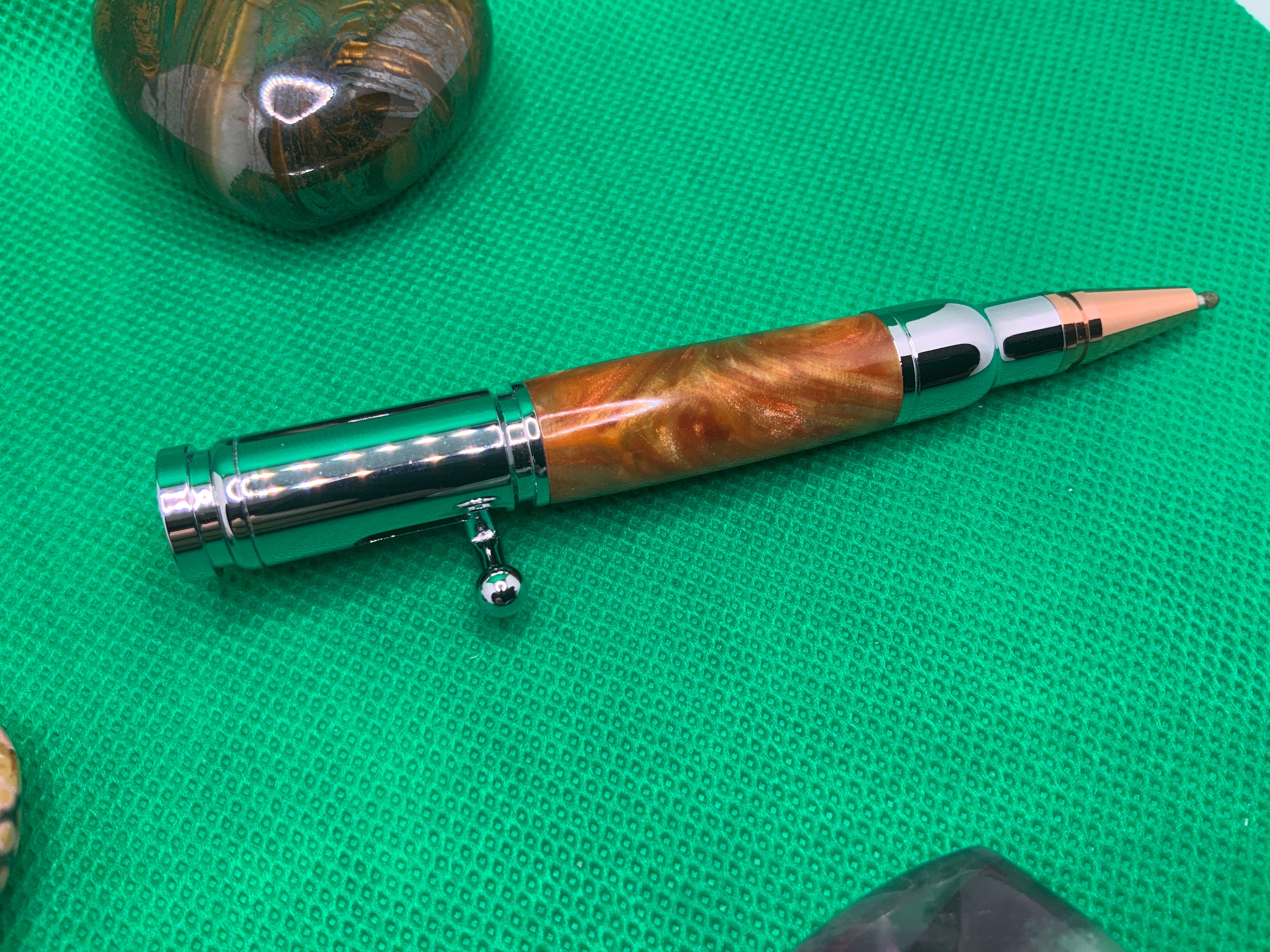 Bespoke Mini Bolt Action Rifle Pen Handmade Pearlescent Swirls of ...