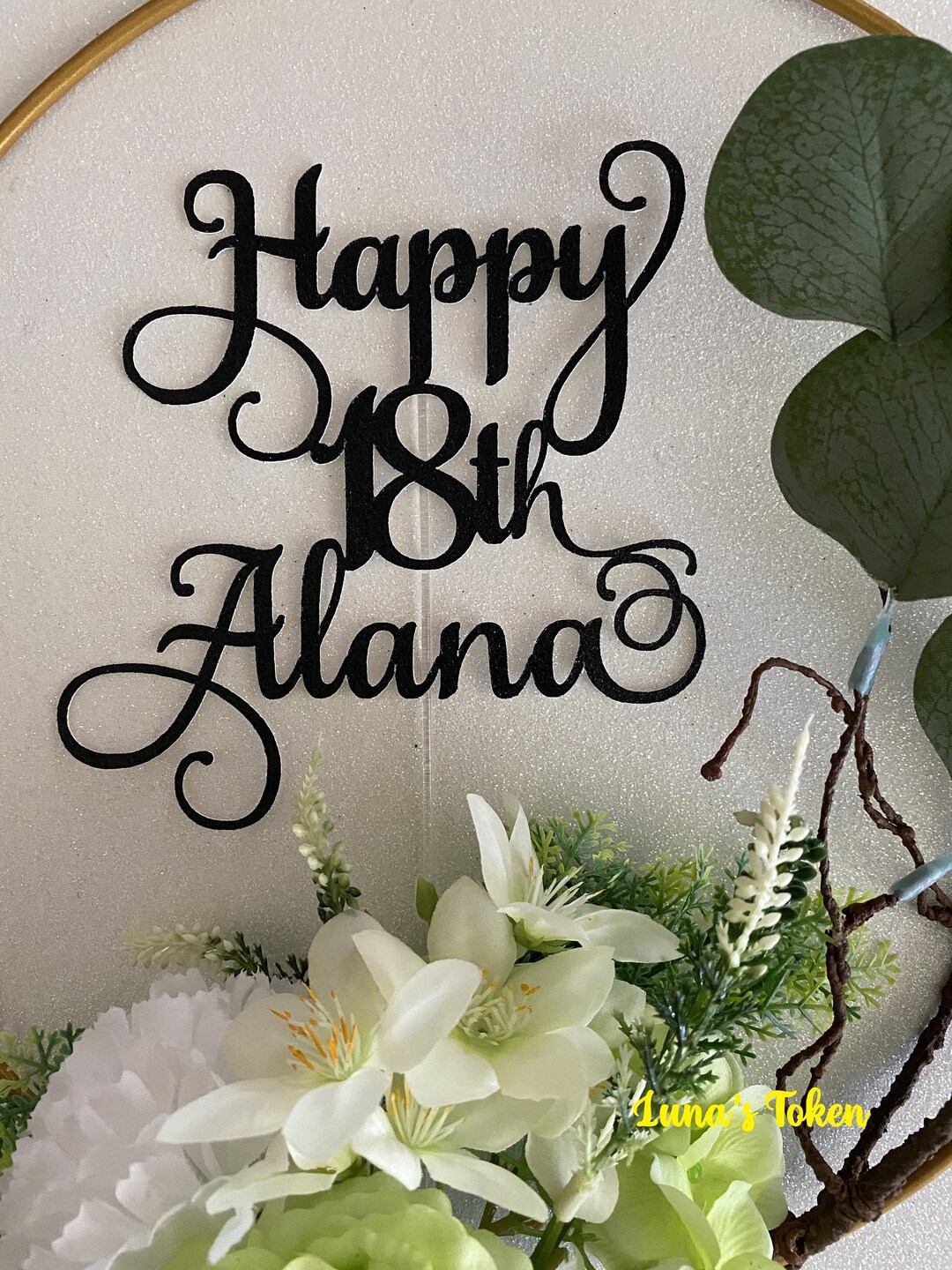 Personalised Birthday Cake Topper message for Name and Age - Etsy