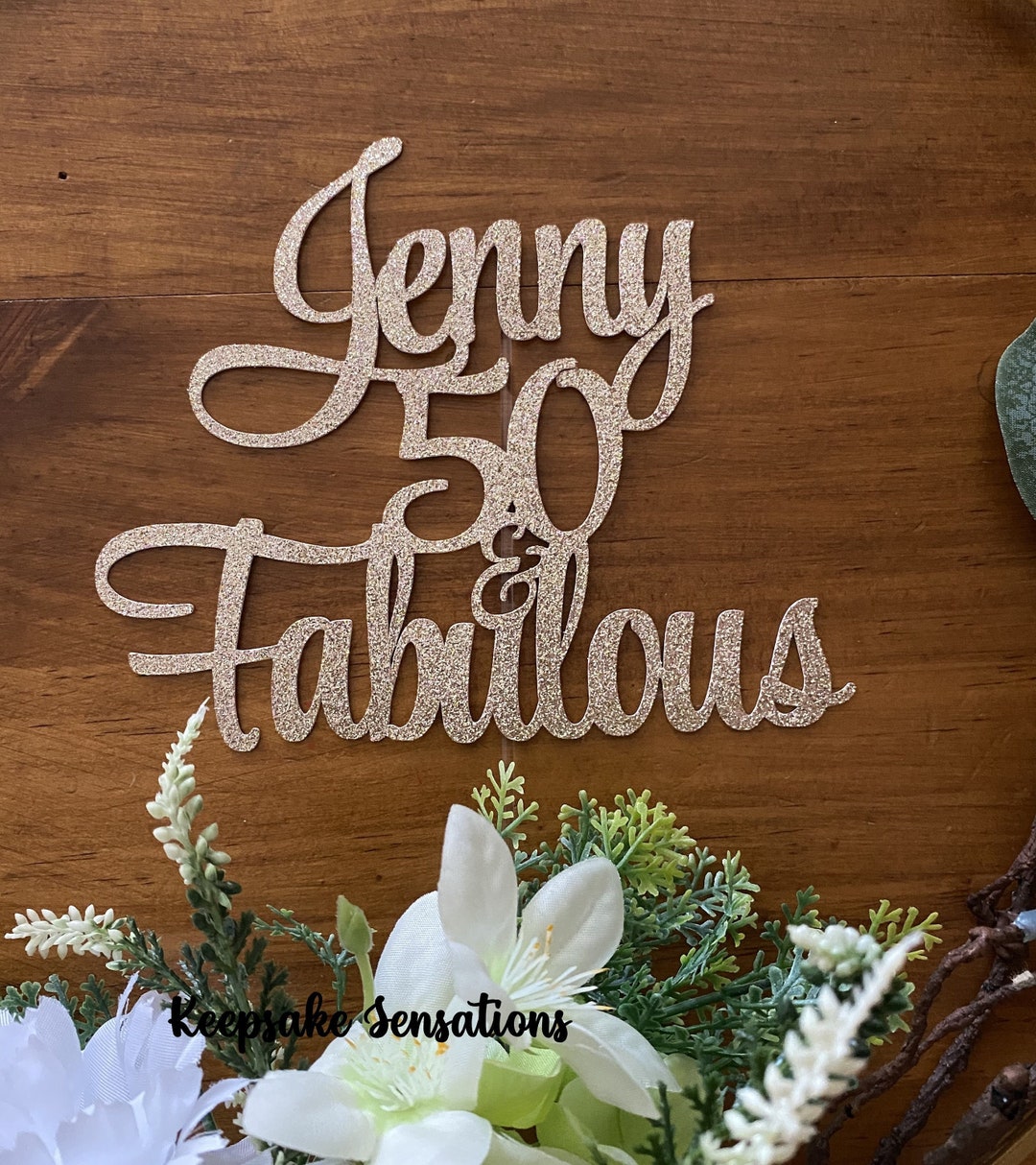 Fabulous Birthday Cake Topper message for Name and Age - Etsy