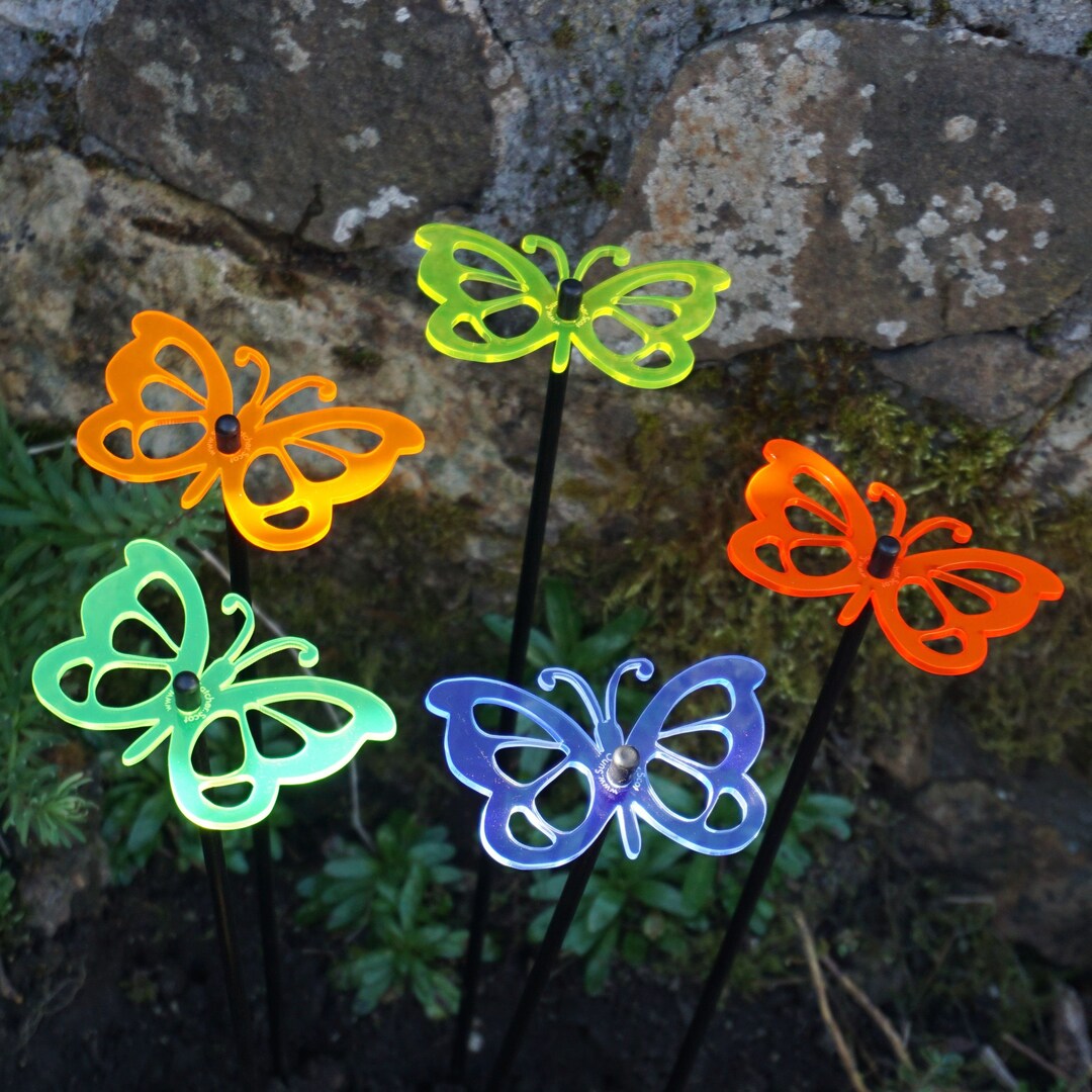 Sun Catcher Garden Decor Comma Butterfly Set of 5 Ornamental Garden ...