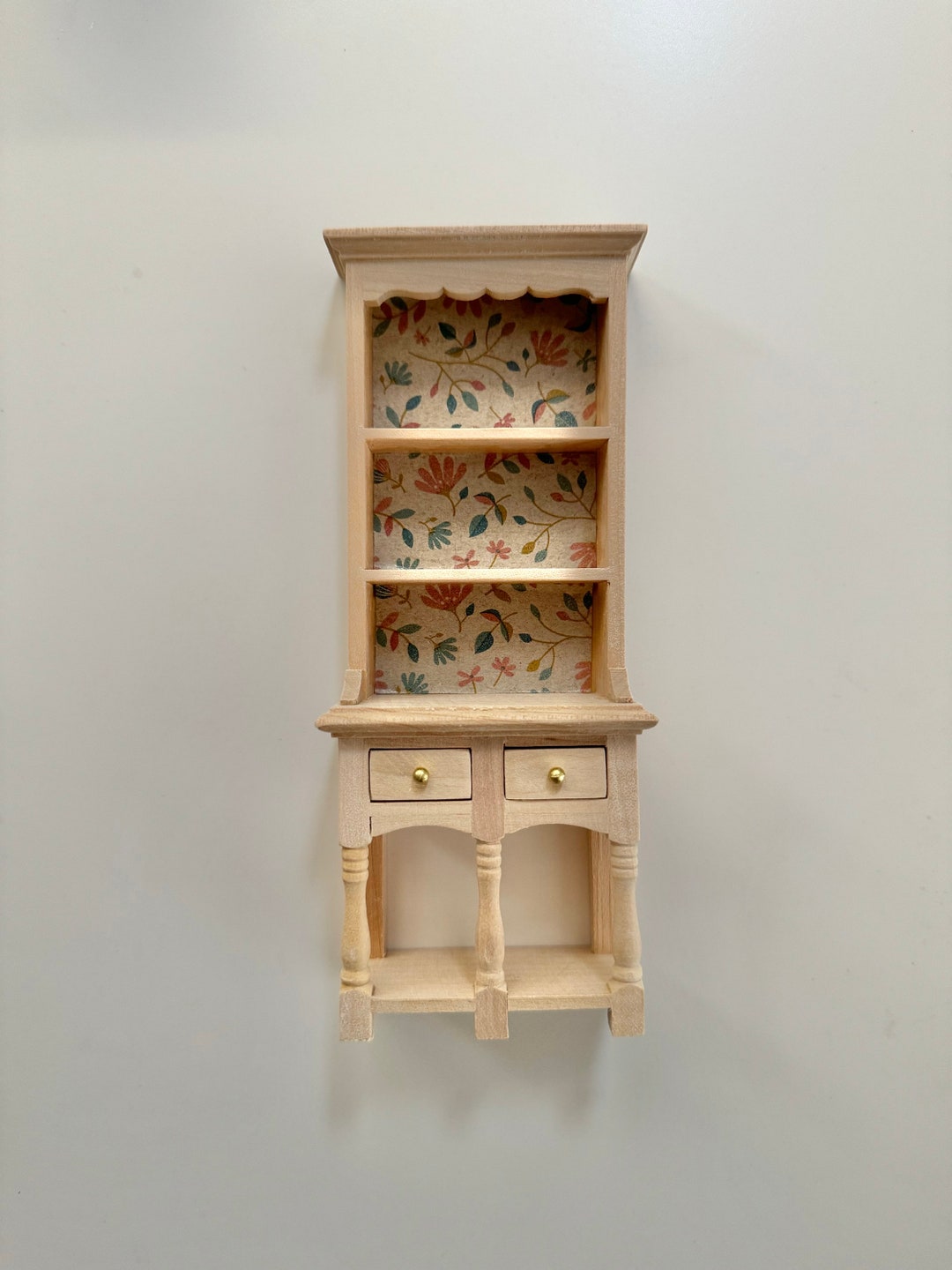 Dollhouse Welsh Dresser: Miniature Hutch, 1/12 Scale Furniture - Etsy