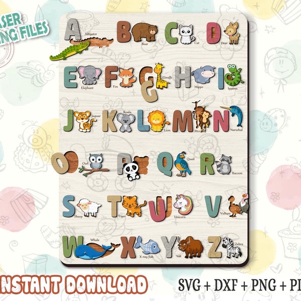 Animal Puzzle Svg - Etsy