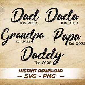 Dad Established Svg Bundle Father's Day Svg Gift for New | Etsy