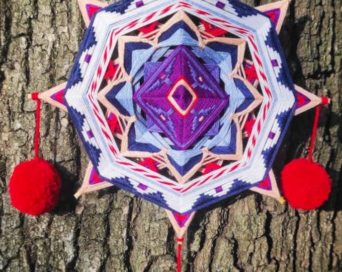 Ojos, 16.5 Inch Woven Mandala, Ojo De Dios, Eye of God, Yarn Mandala ...