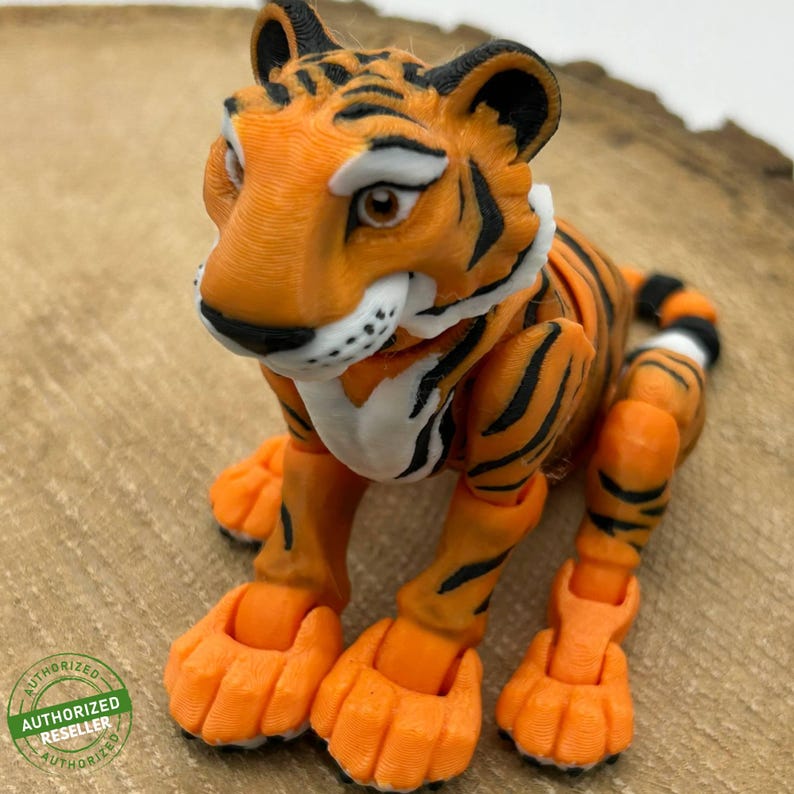 3D Printed Tiger Poseable Toy Desk Toy Animal Lover Gift Birthday Gift ...