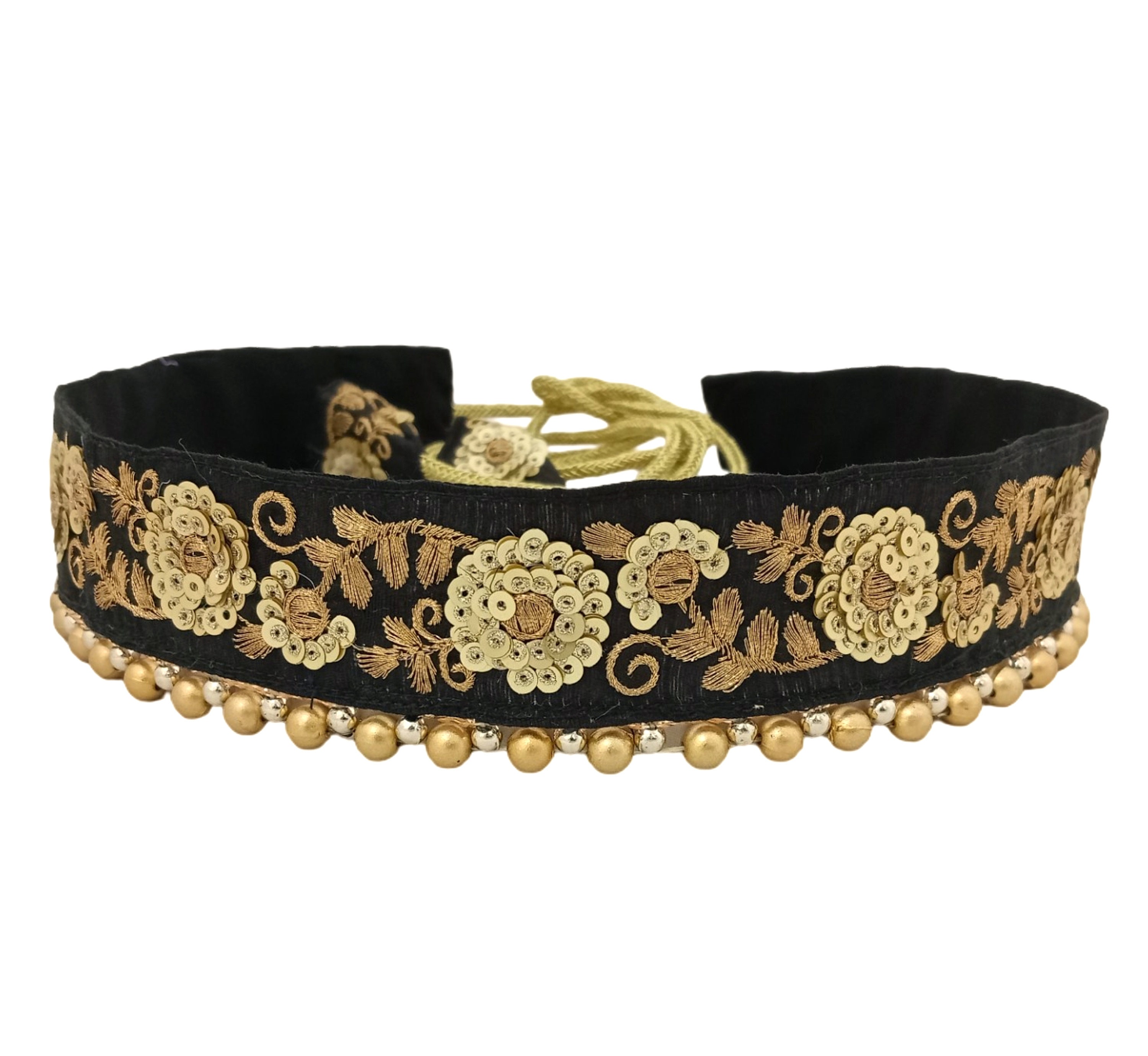 Floral Embroidered Wedding Belt Sash Black Color Indian Belts for Women ...