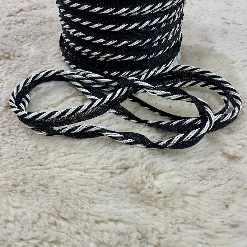 Lip Cord Black and White Beaded Trim Lace for Edging Craft Supply - 9 ...