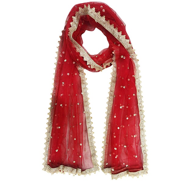 Bridal Red Dupatta - Etsy