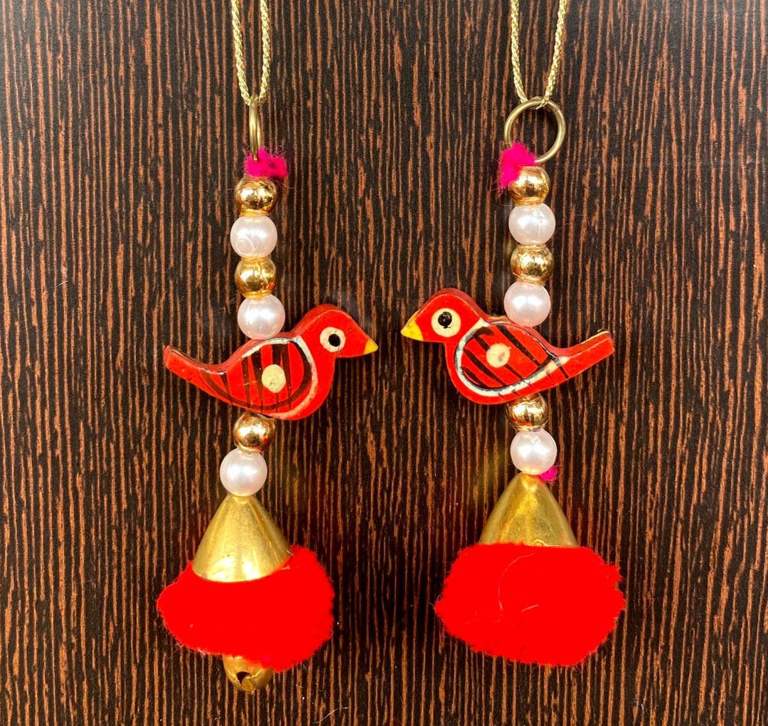 Red Hangings Hand Painted Wooden Parrot Tassles Wedding Dress - Etsy