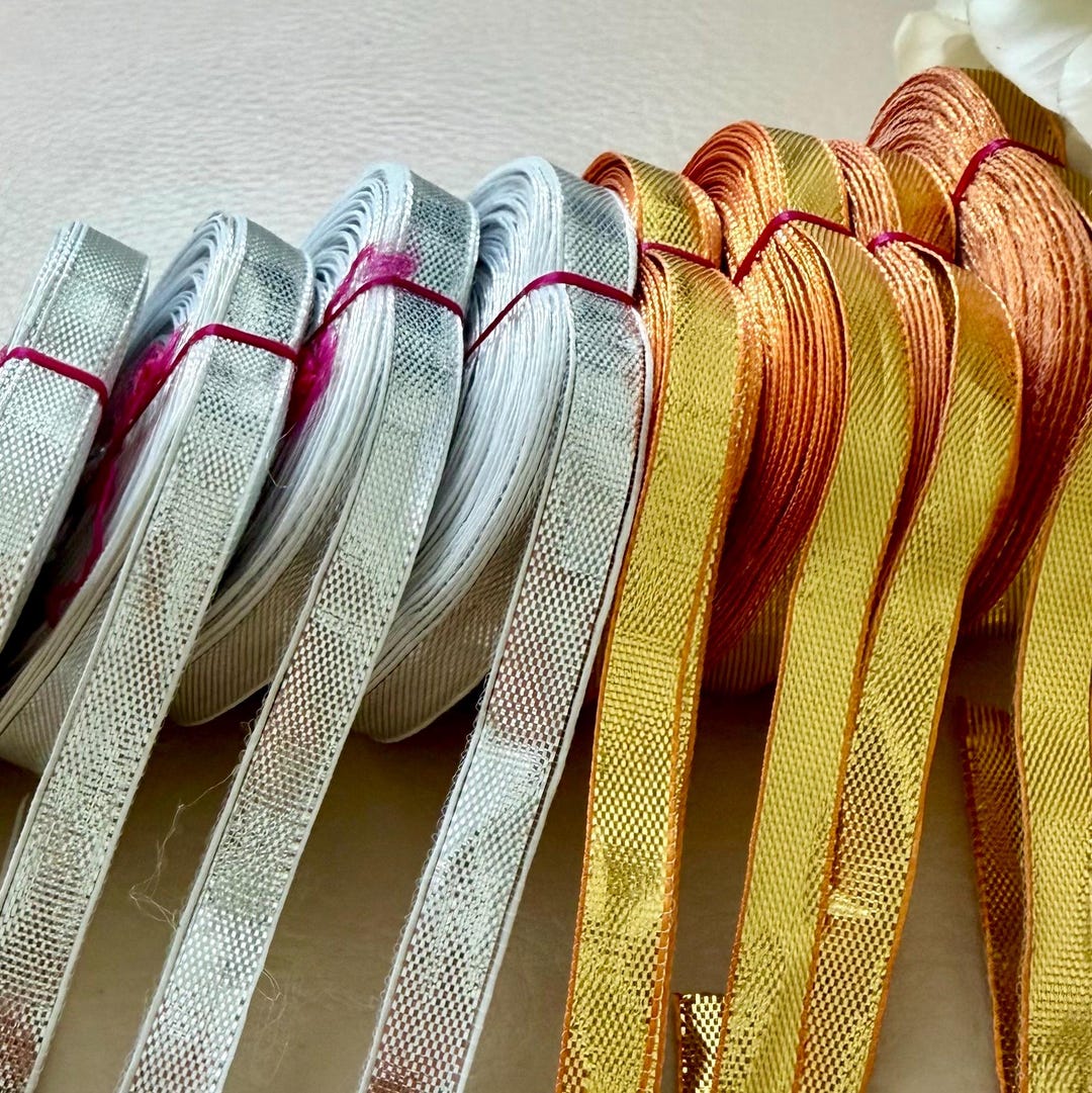 Gota Patti Ribbon – Metallic Indian Trim, 8mm, 4 Rolls - Etsy