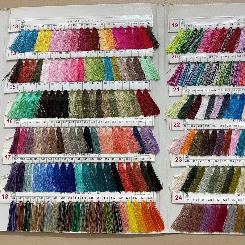 Neelam's Telephone Thread Shade Card, Complete 600 Color Samples for ...