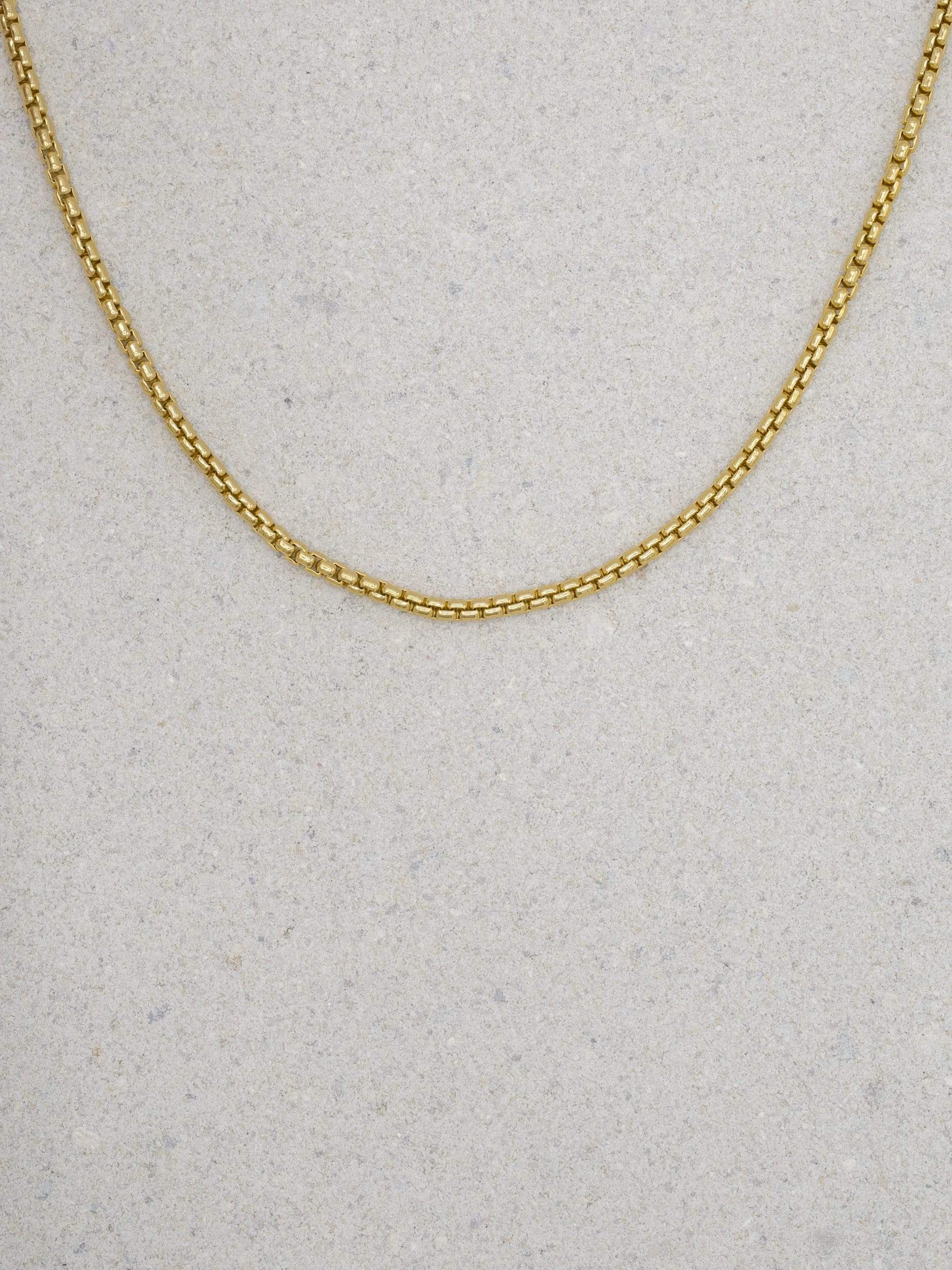 14k Gold Filled Thick Box Chain Necklace Box Chain Necklace - Etsy