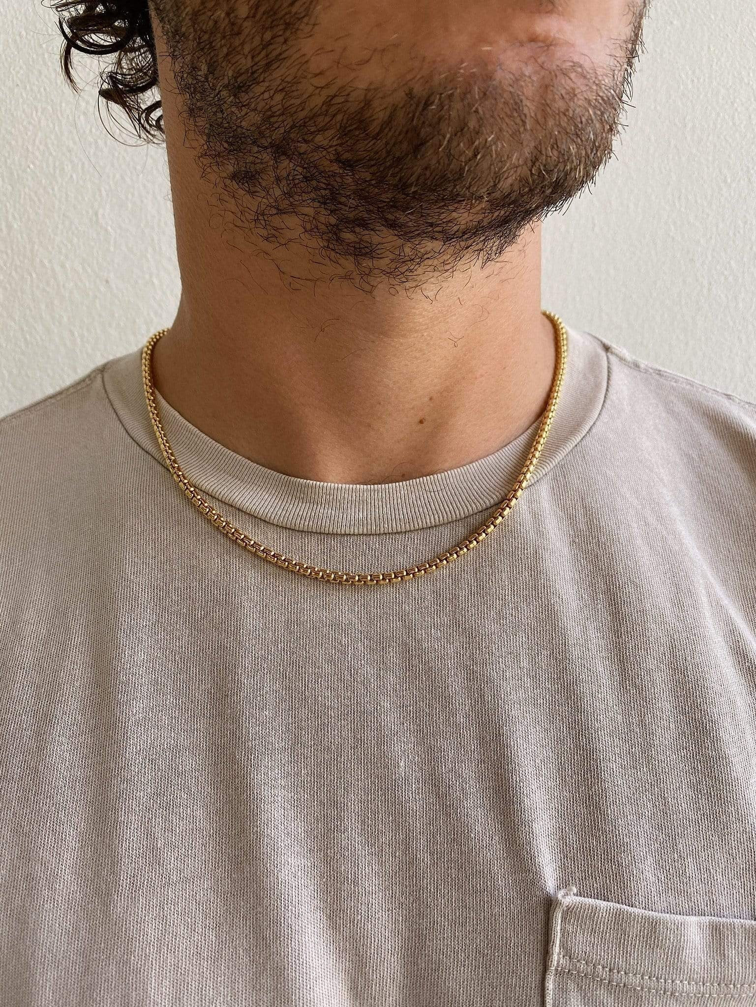 14k Gold Filled Thick Box Chain Necklace Box Chain Necklace - Etsy