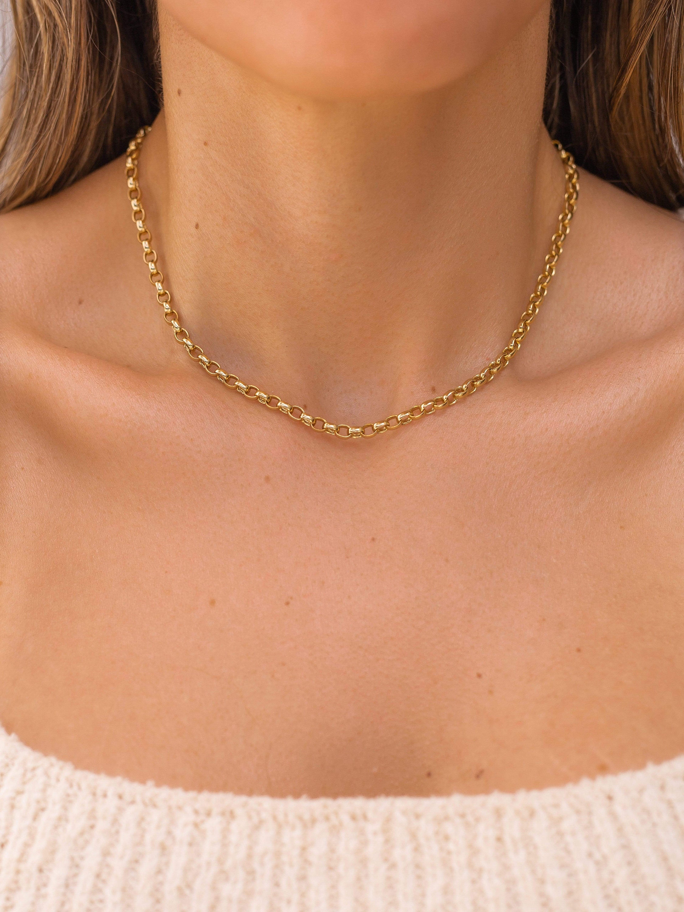 14k Gold Filled Rolo Chain Necklace Gold Rolo Necklace - Etsy