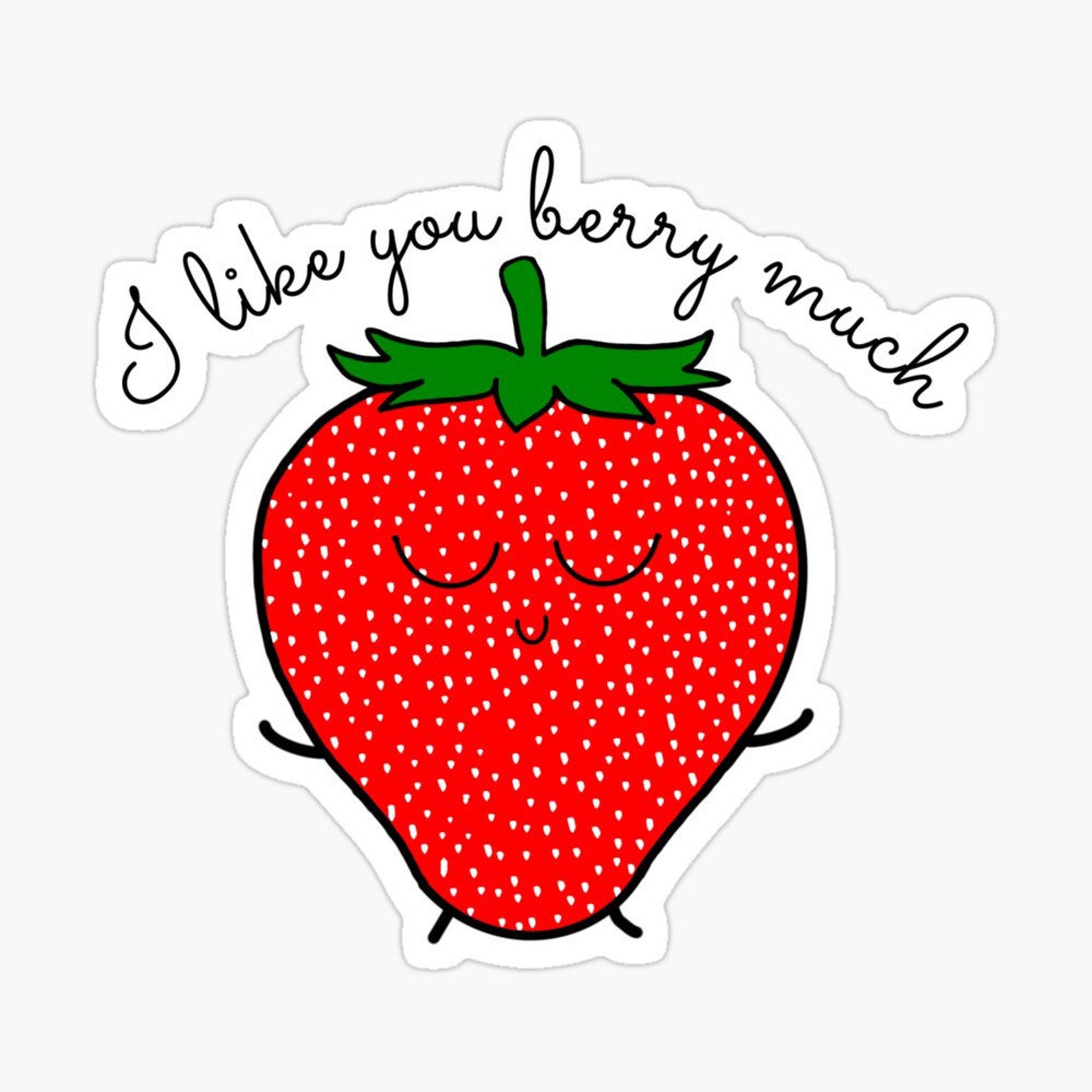 Strawberry Sticker / Pun Sticker / Cute / Love / Friendship | Etsy