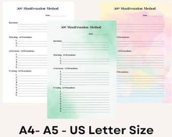 777 Manifestation Method Printable Selection of Colours A4, A5, US ...