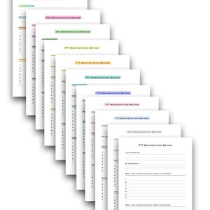 777 Manifestation Method Printable - Selection of Colours - A4, A5, US ...