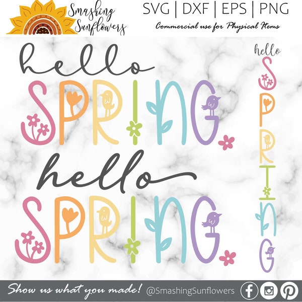 Hello Spring Svg - Etsy