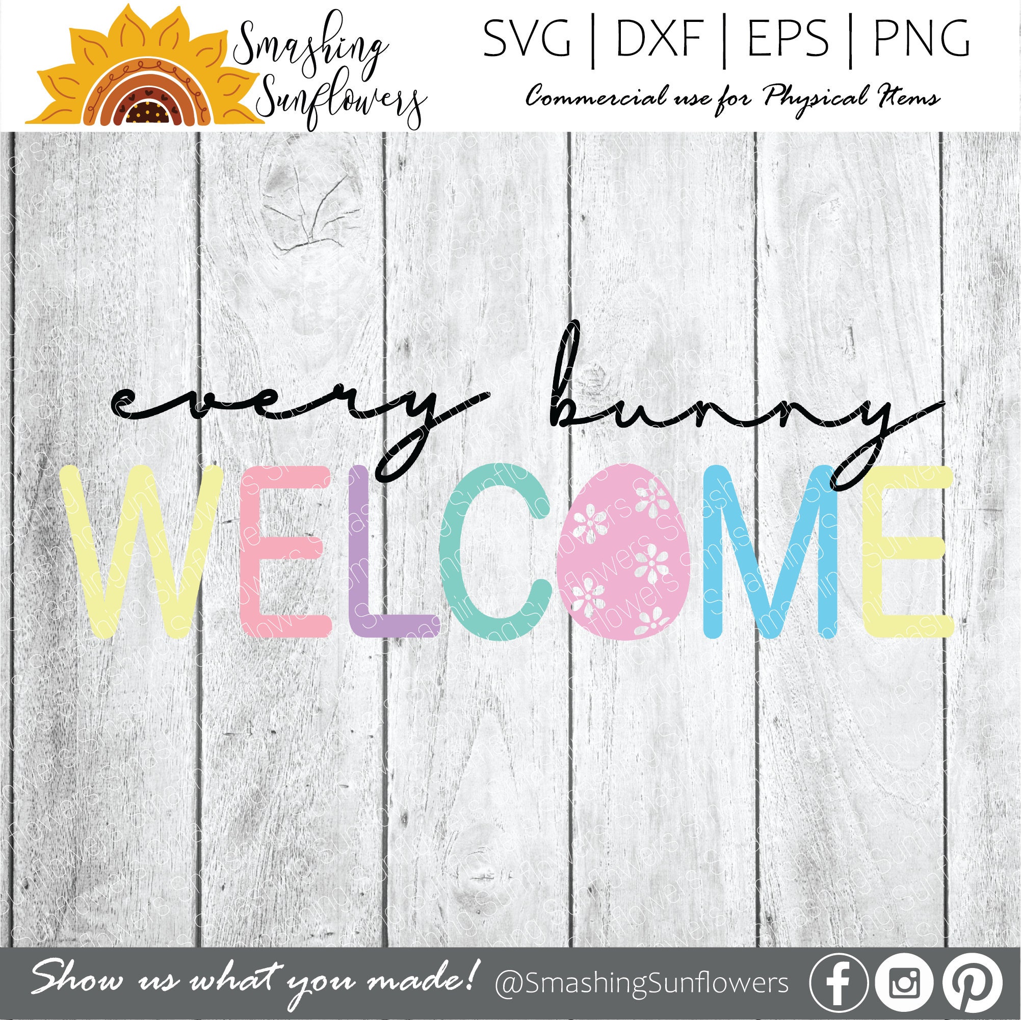 Every Bunny Welcome Sign SVG Every Bunny Welcome Mat SVG Easter Decor ...
