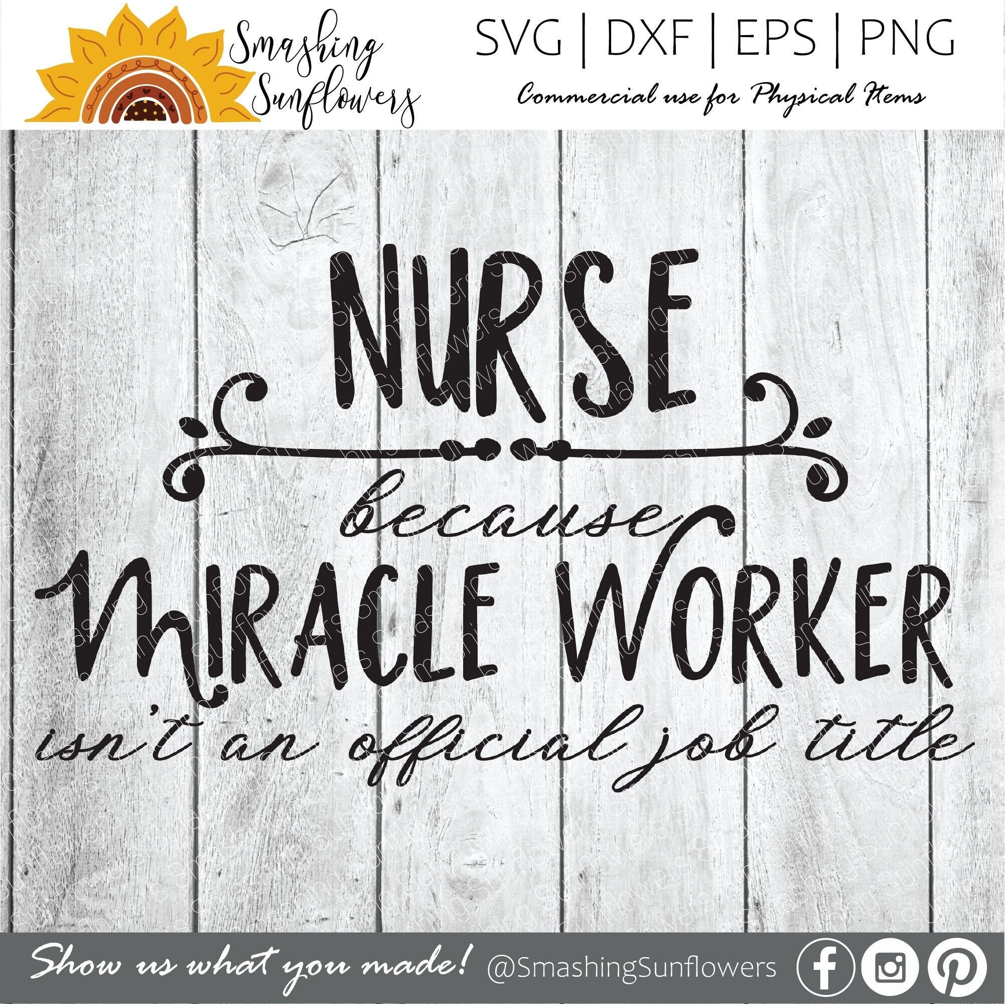 Nurse Gift Svg Nurse Miracle Worker SVG DXF PNG Eps - Etsy
