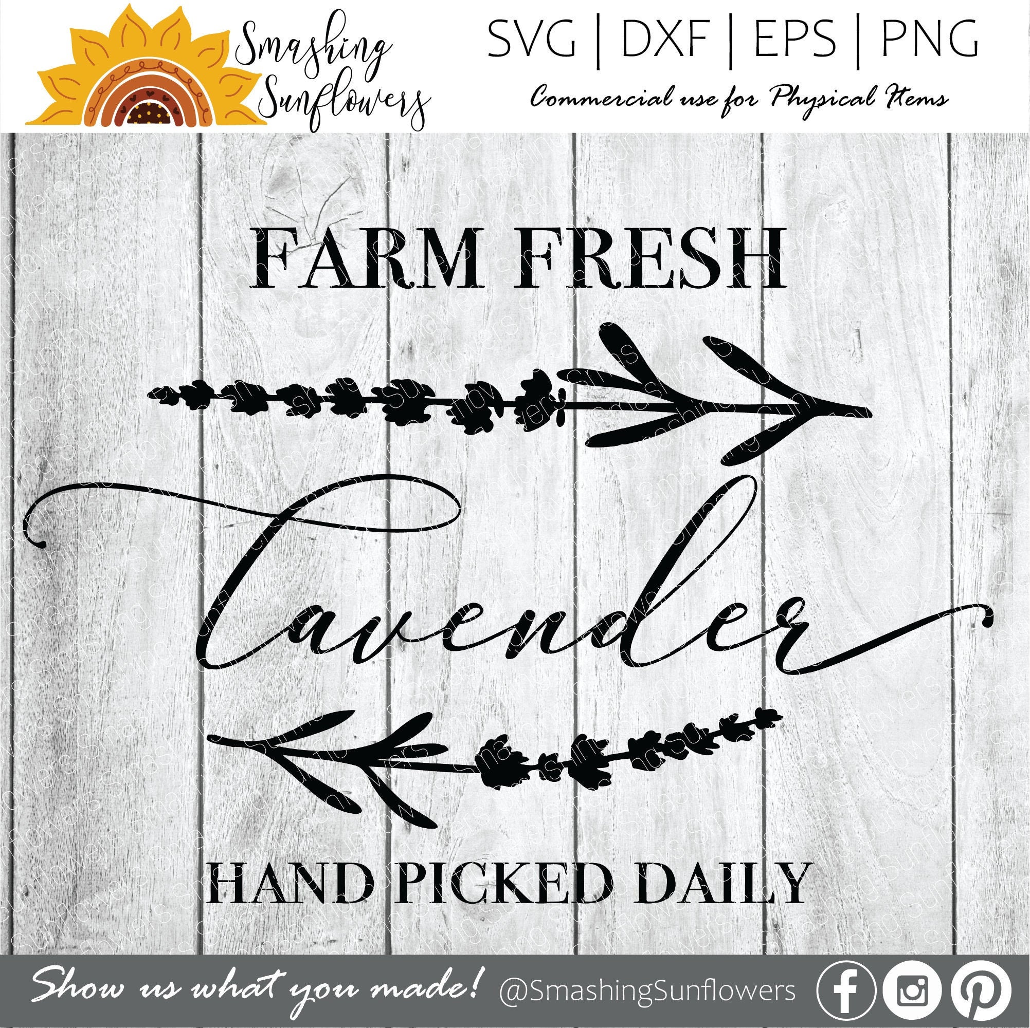 Farm Fresh Lavender SVG Kitchen Sign Svg Hand Picked Lavender Svg ...