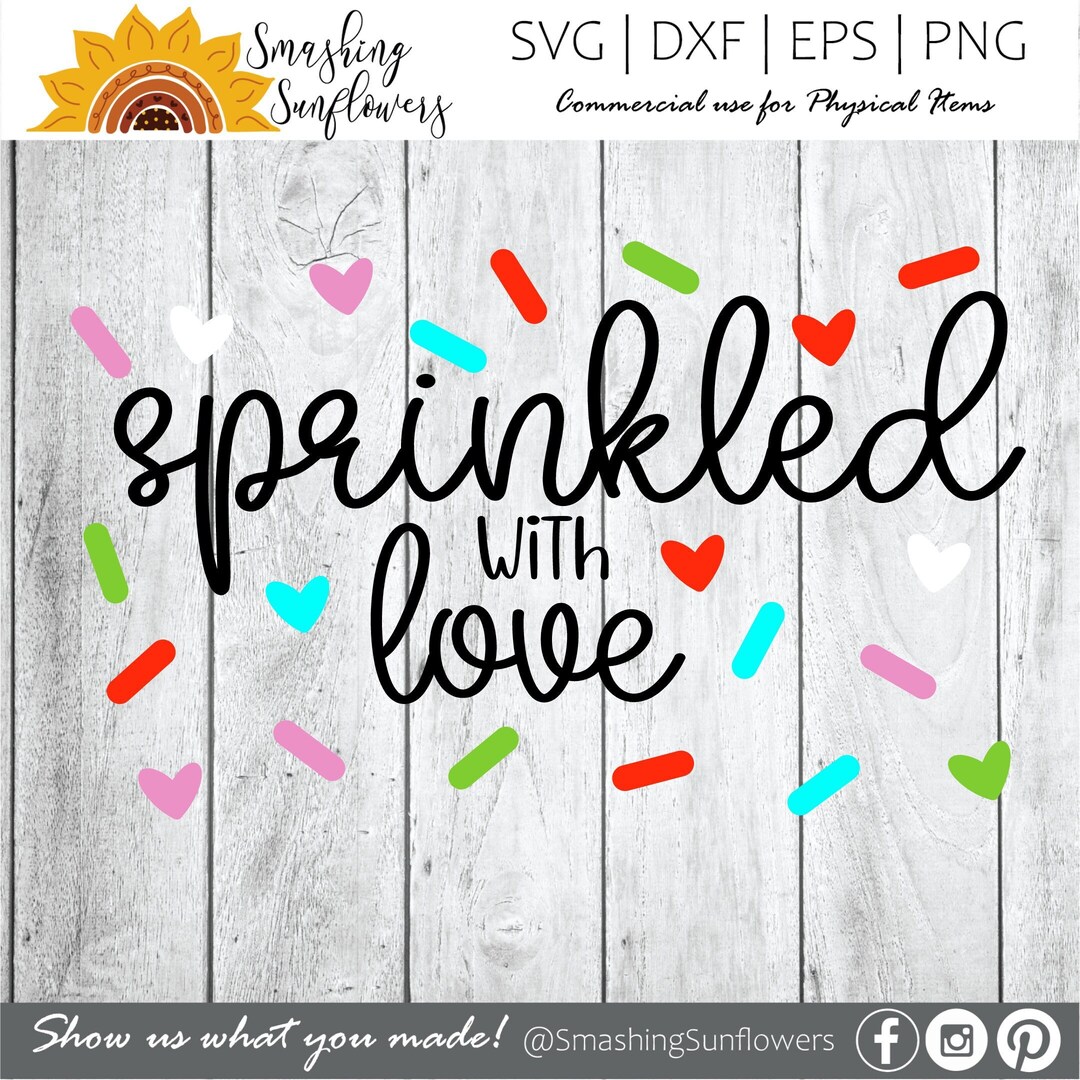 Cute Sprinkled With Love SVG Valentine Design for Shirts Kids - Etsy