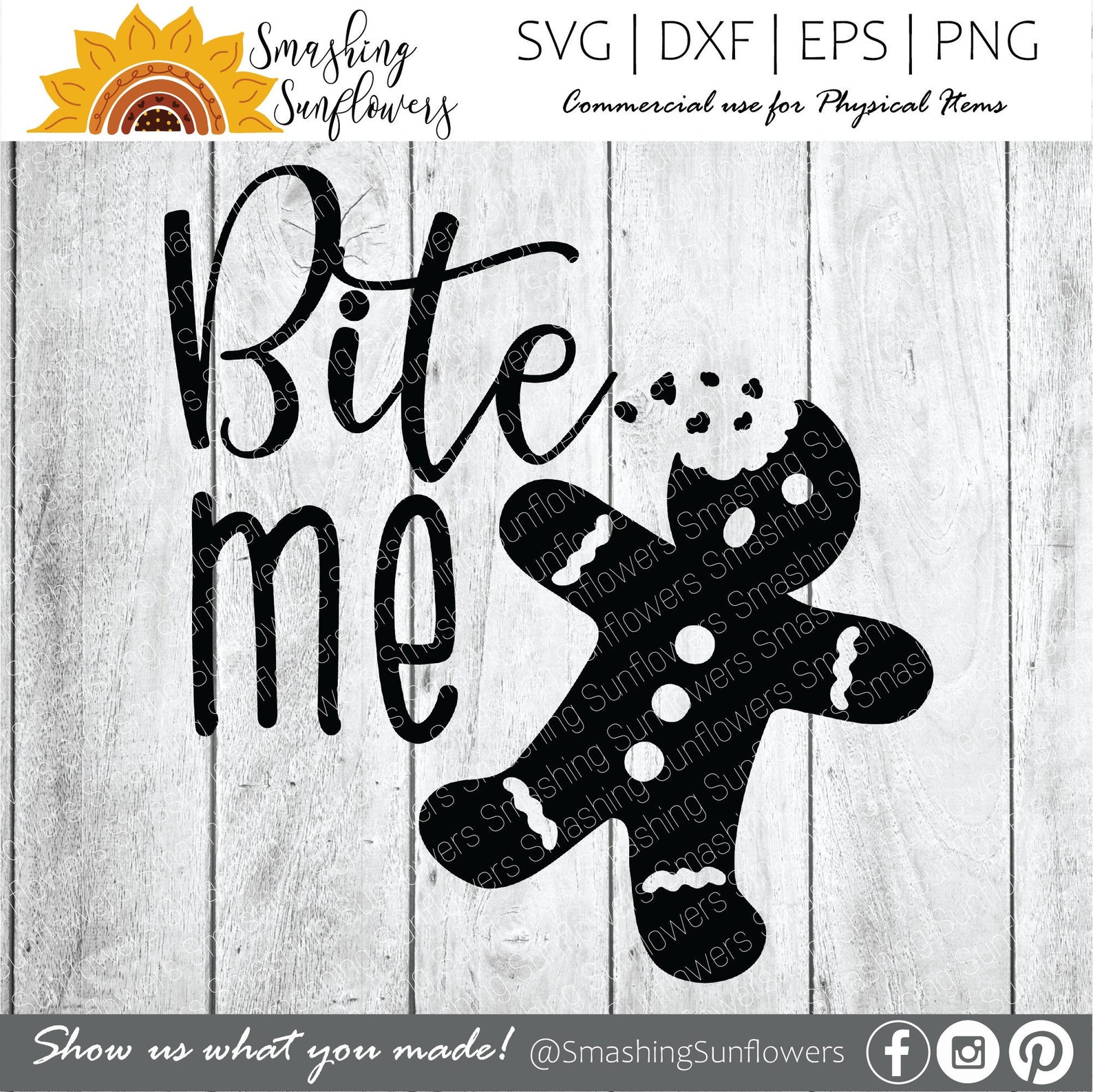 Bite Me Gingerbread SVG for Christmas Designs and Home Décor - Etsy