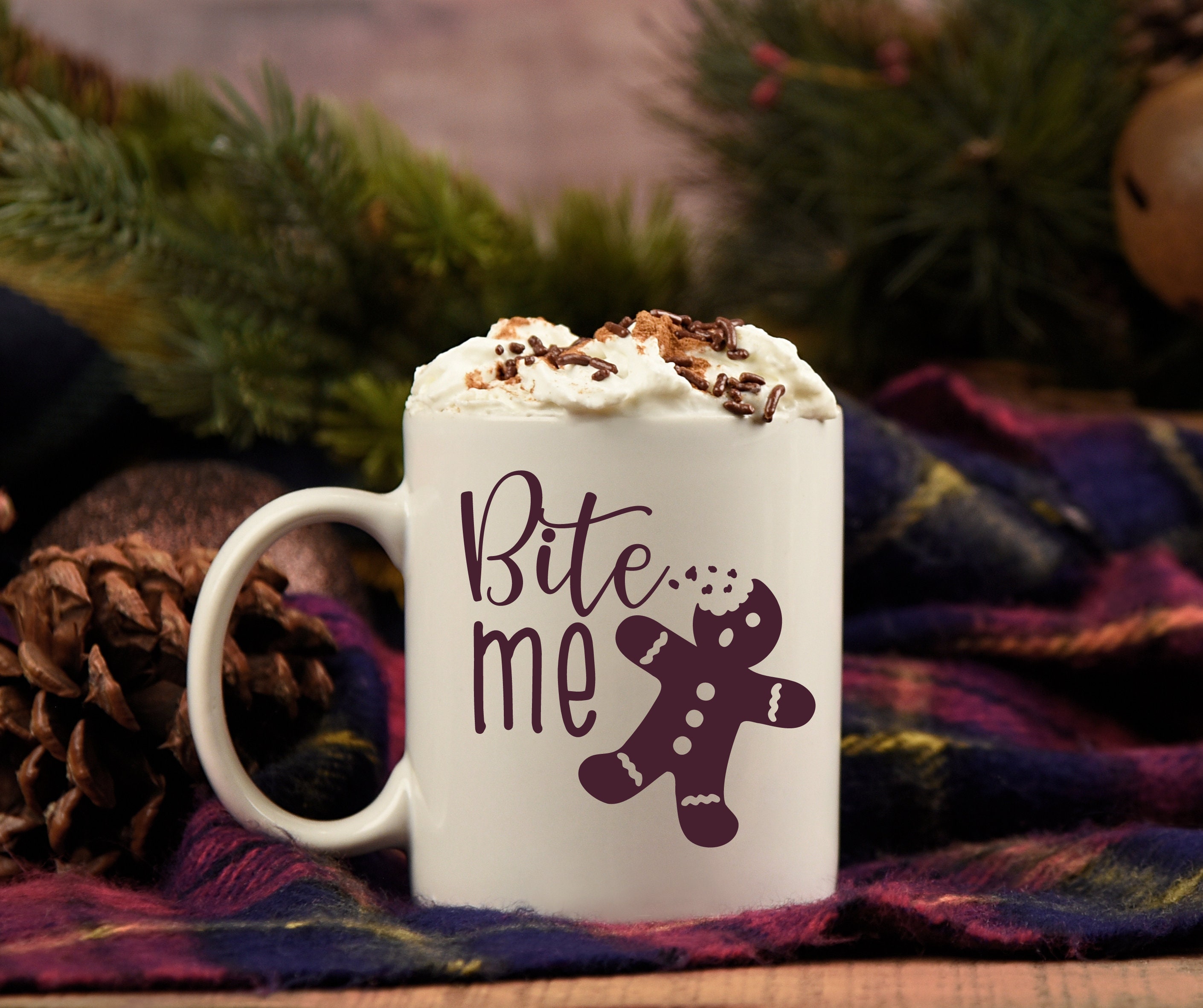 Bite Me Gingerbread SVG for Christmas Designs and Home Décor - Etsy
