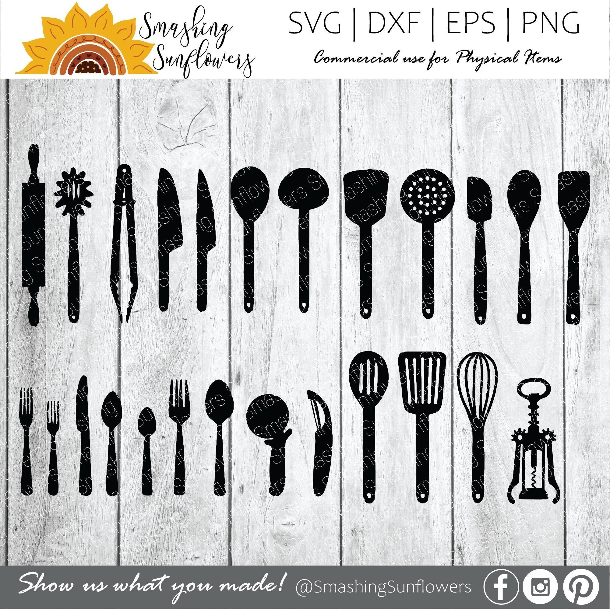 Kitchen Utensils SVG for Home Decor, Clothing, Wall Art and so Much ...